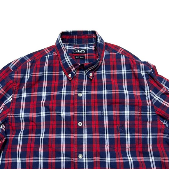 Chaps | Shirts | Ralph Lauren Chaps Shirt Mens Large Plaid Red Navy ...